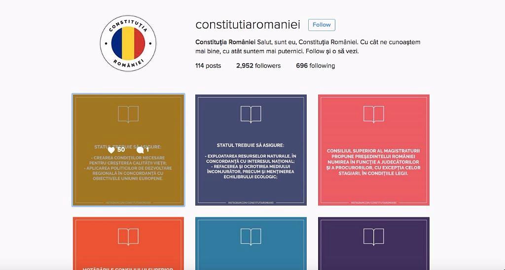Information is power: Romania's Constitution now on Instagram | Romania ...
