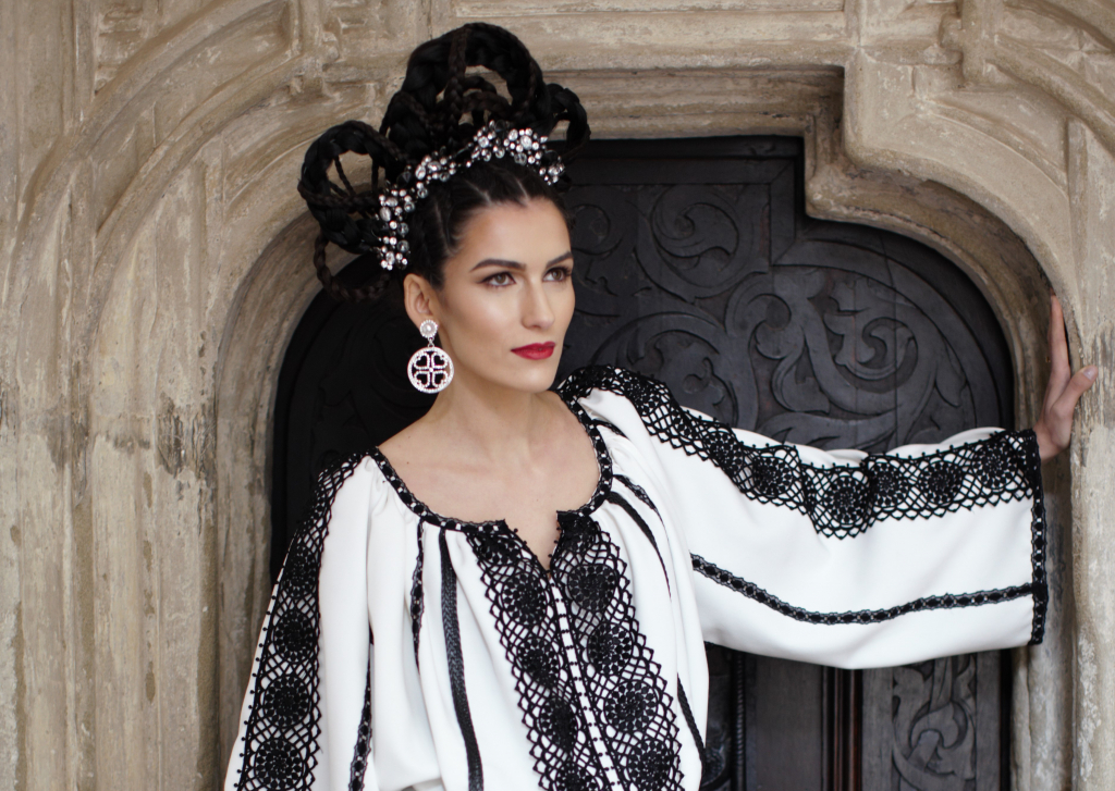 Collection inspired from Romanian traditional costumes, on display at ...